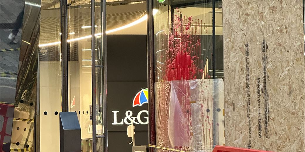 Vandals shatter windows and spray paint over L&G HQ