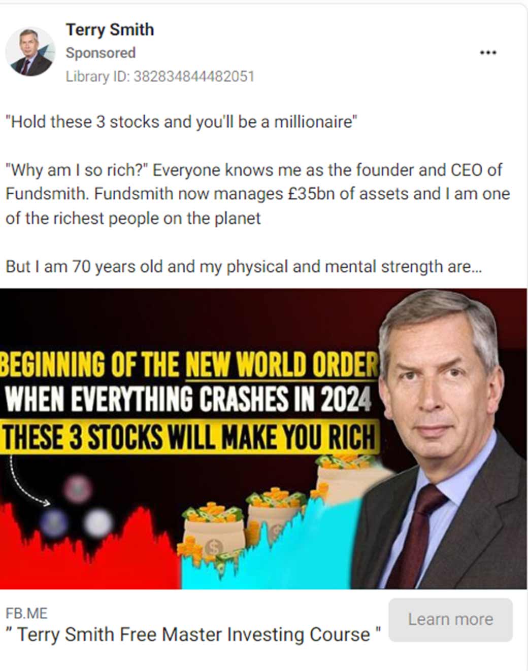 ‘You’ll be a millionaire!’ Fundsmith warns over ‘bogus’ Terry Smith ...