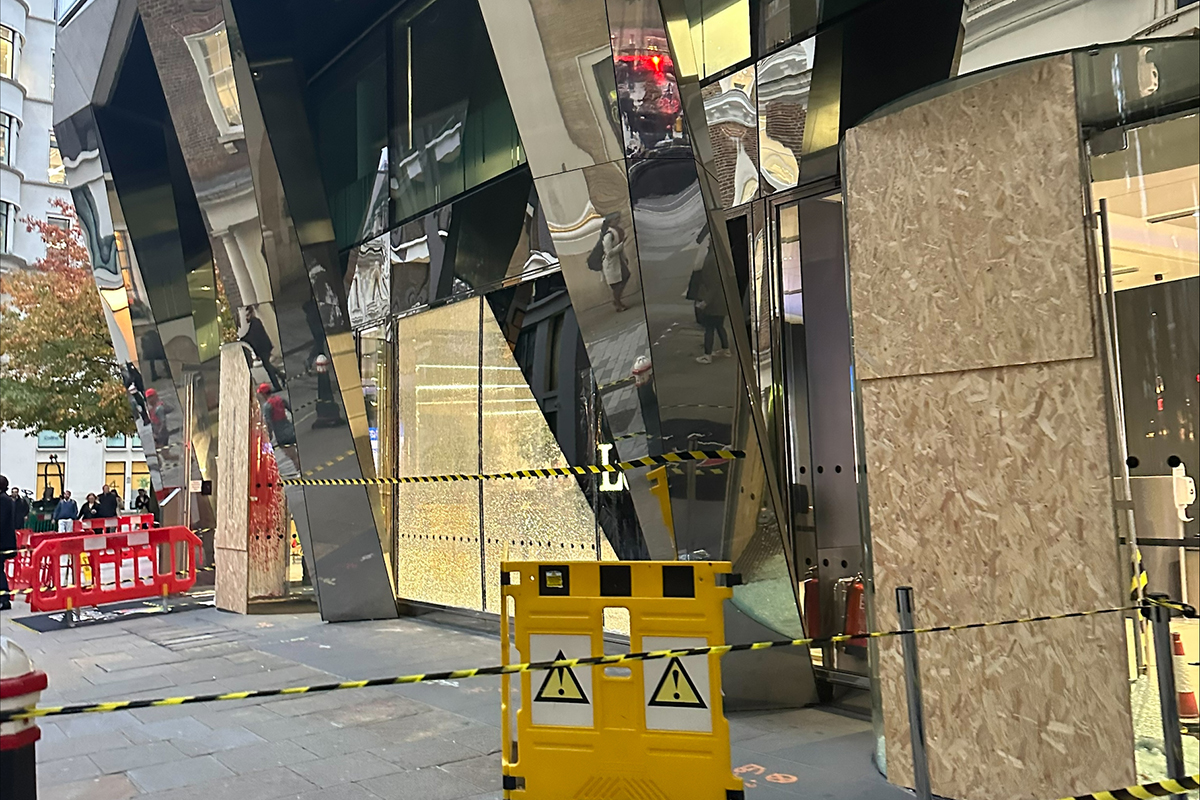 Vandals shatter windows and spray paint over L&G HQ